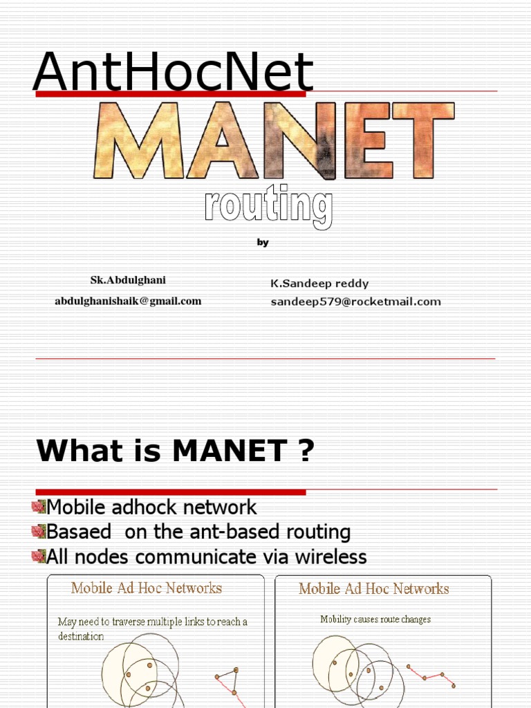 AntHocNet: A MANET Routing Solution | PDF