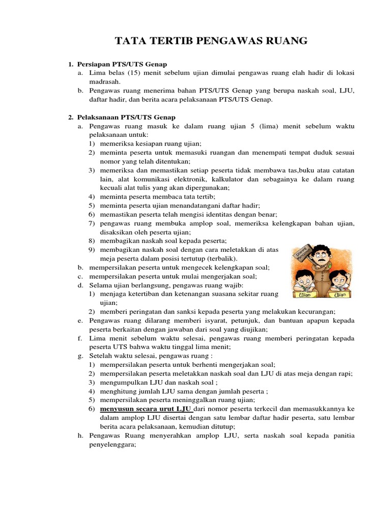 Tata Tertib Peserta Dan Pengawas Ujian Pdf
