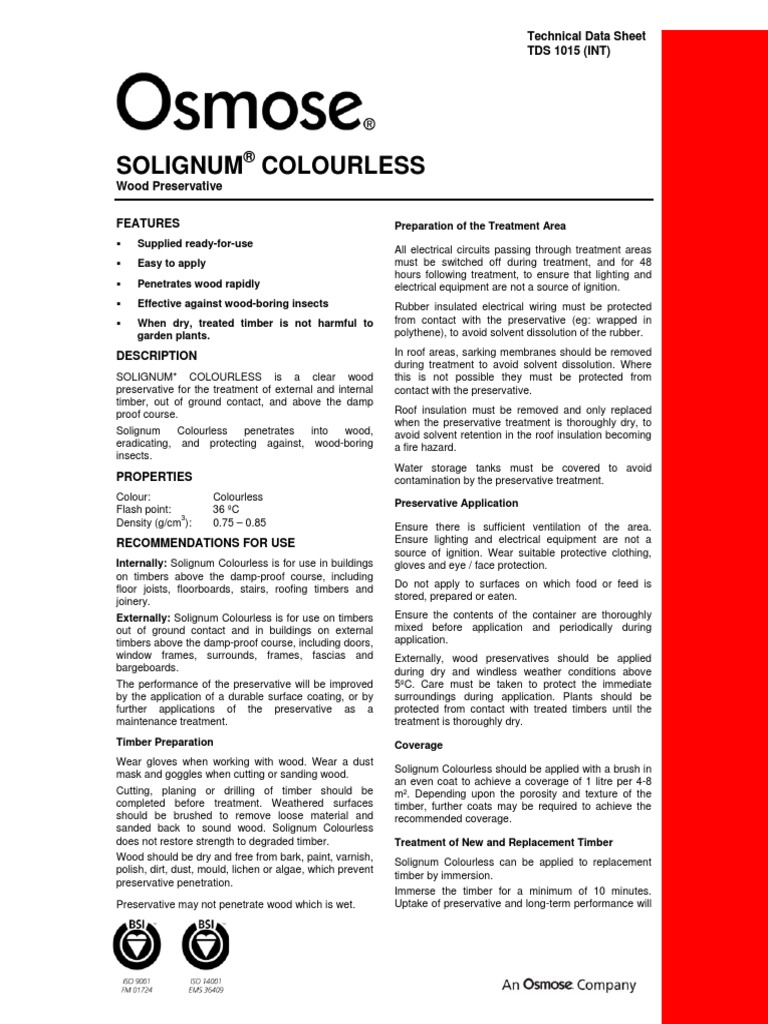 Using Solignum Colourless on Wood | PDF | Lumber | Wood
