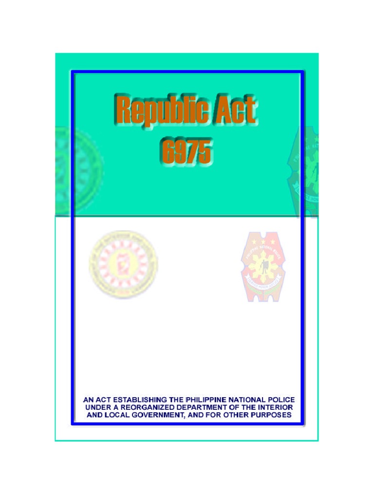 Ra 6975 - Dilg Act of 1990 | PDF | Inspector | Police