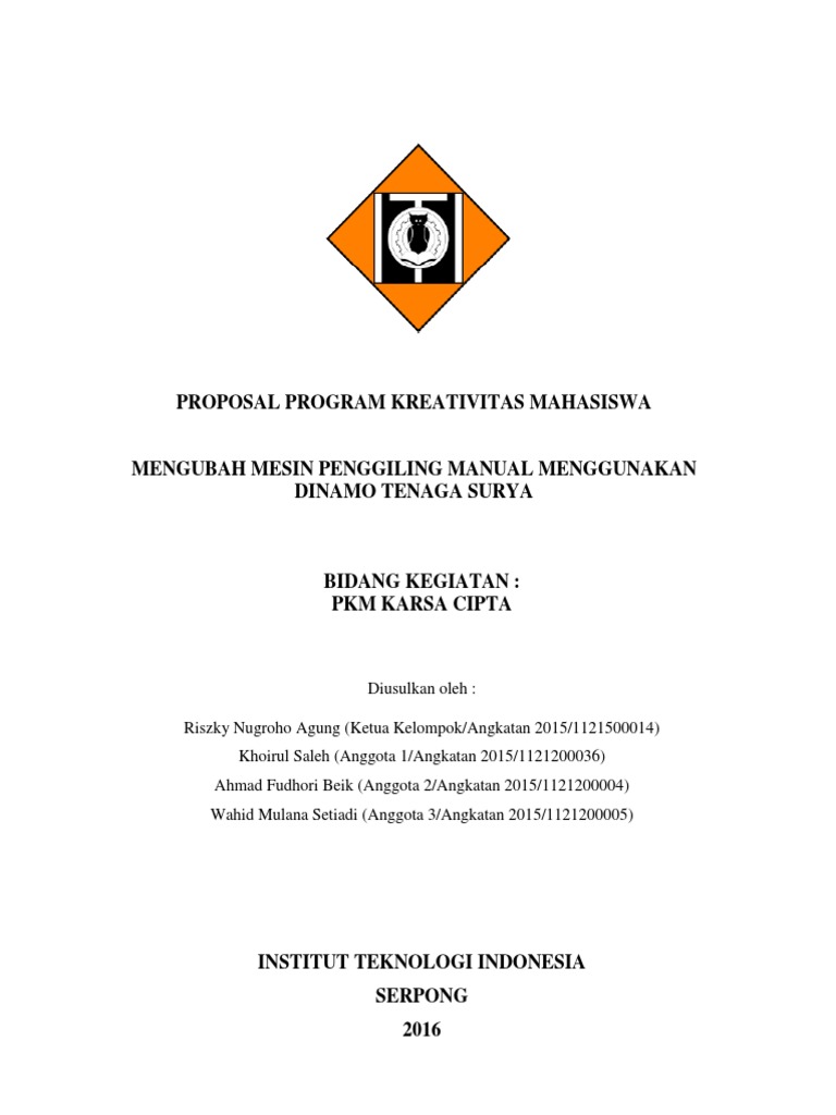 Contoh Proposal PKM-KC | PDF