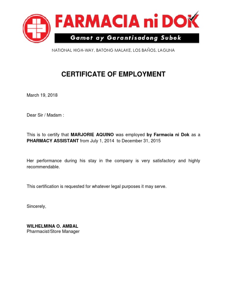 Pharmacy Certification | PDF