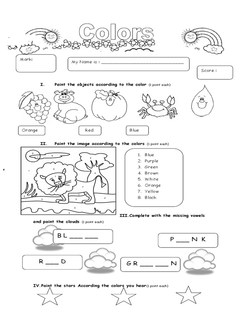 Colors Fun Activities Games | PDF