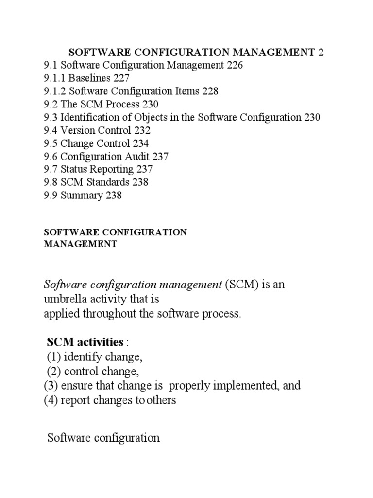 Software Configuration Management | PDF | Version Control | Object (Computer Science)