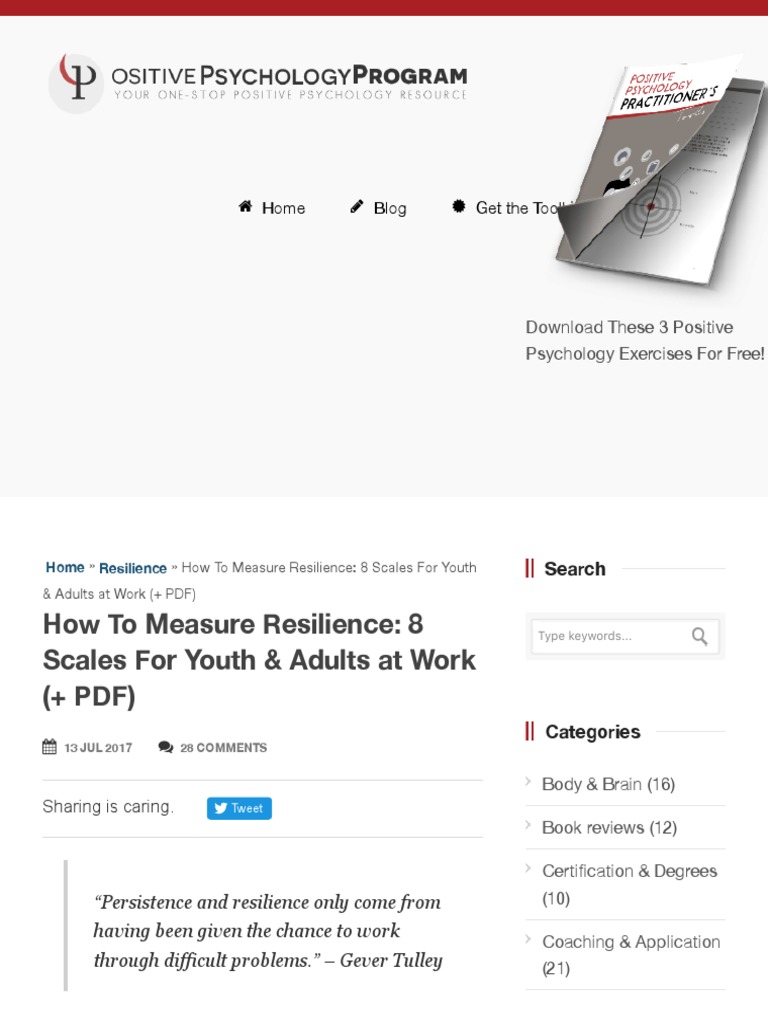How To Measure Resilience: 8 Scales For Youth & Adults at Work (+ PDF ...