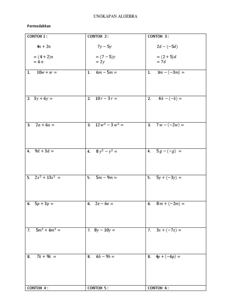 Ungkapan Algebra | PDF