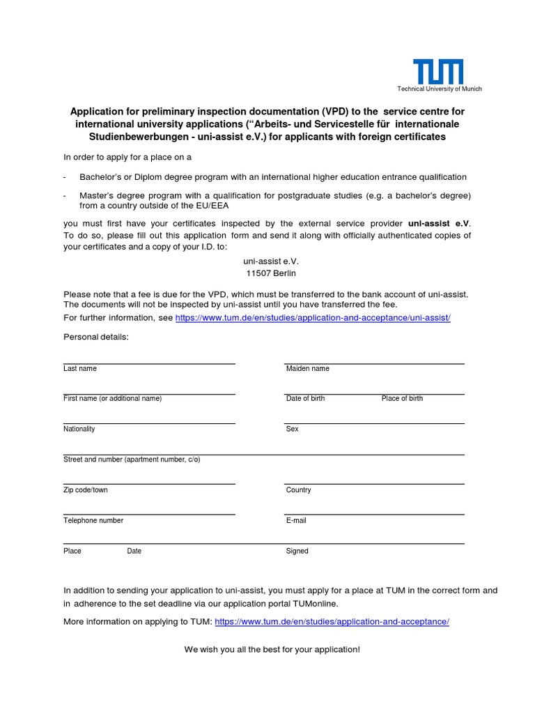 Application For VPD | PDF | Academic Degree | Qualifications