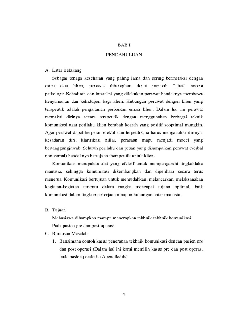 Pre Dan Post Operasi | PDF