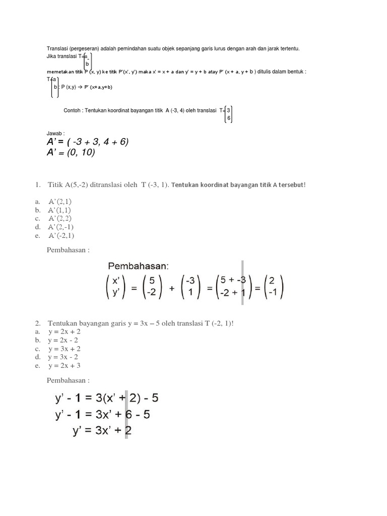 Translasi Matematika | PDF
