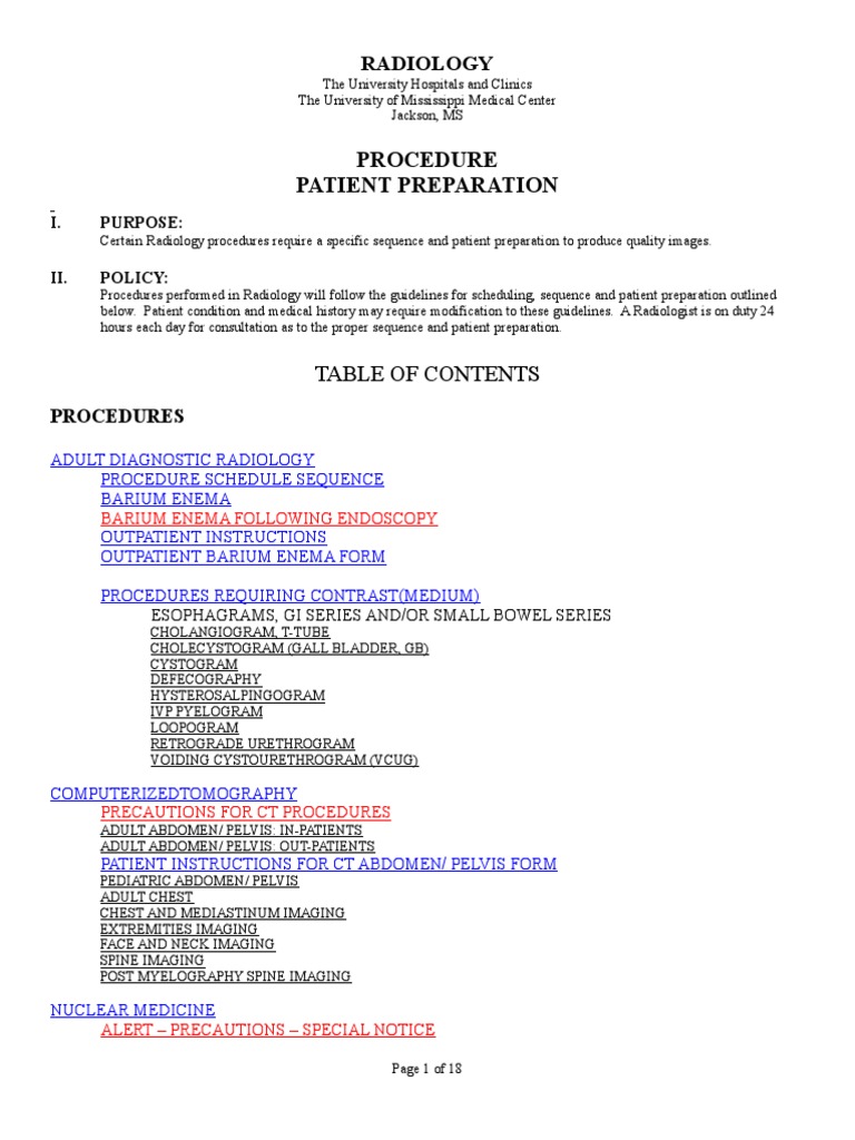 Patient Prep Manual | PDF | Radiology | Nuclear Medicine
