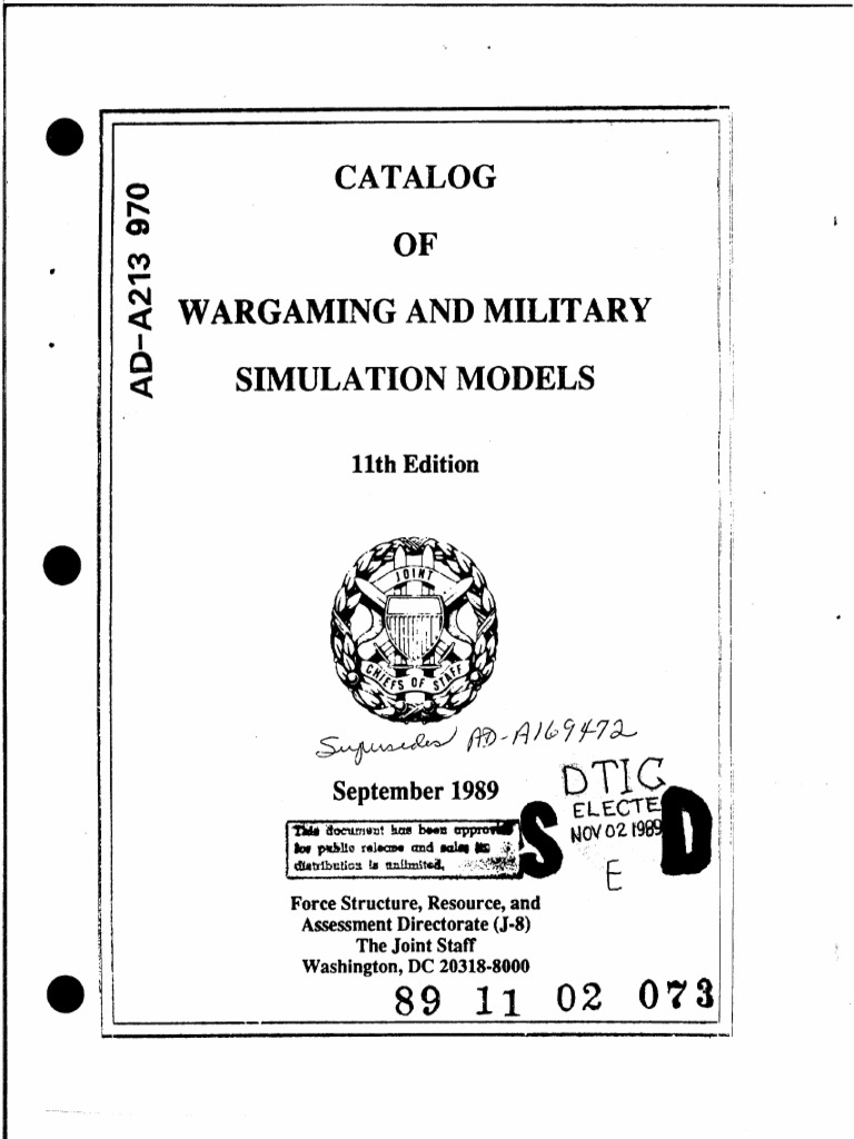 Catalog of Wargaming and Military Simulation Models - 1989 | PDF ...