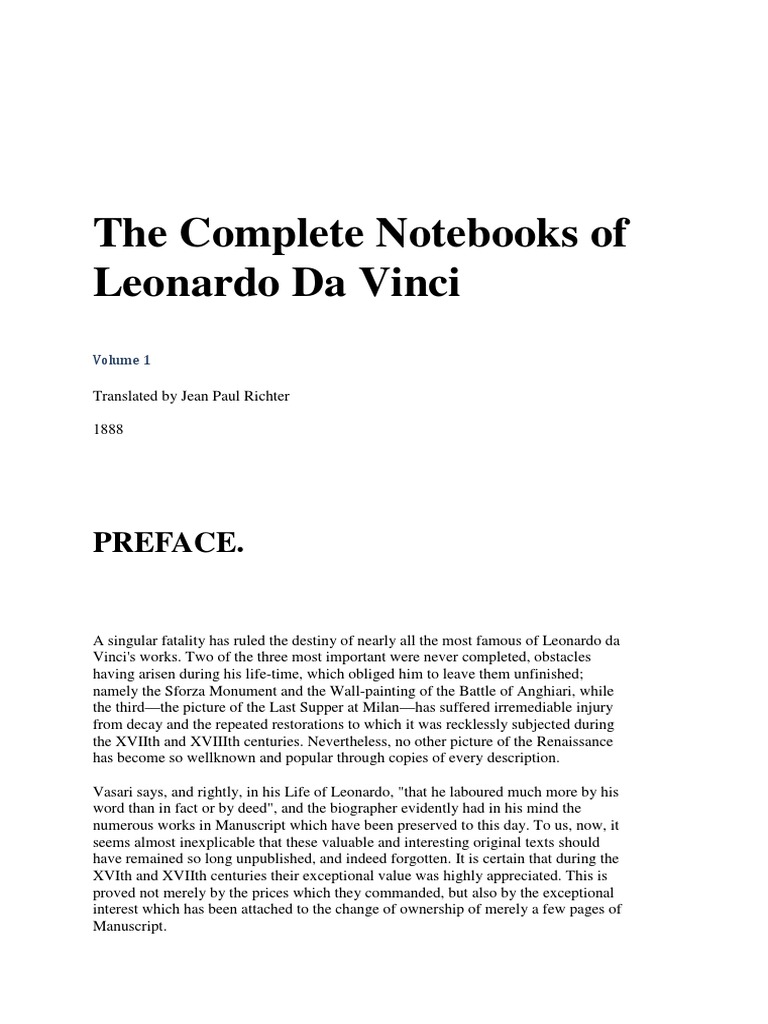 The Complete Works Leonardo Da Vinci | PDF | Shadow | Perspective ...