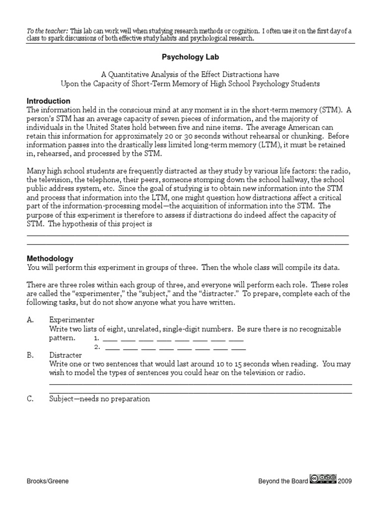 Memory Lab | PDF | Memory | Mental Processes