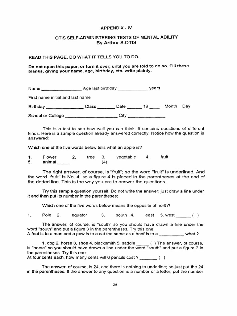 19 Appendix 4 | PDF | Test (Assessment) | Nature