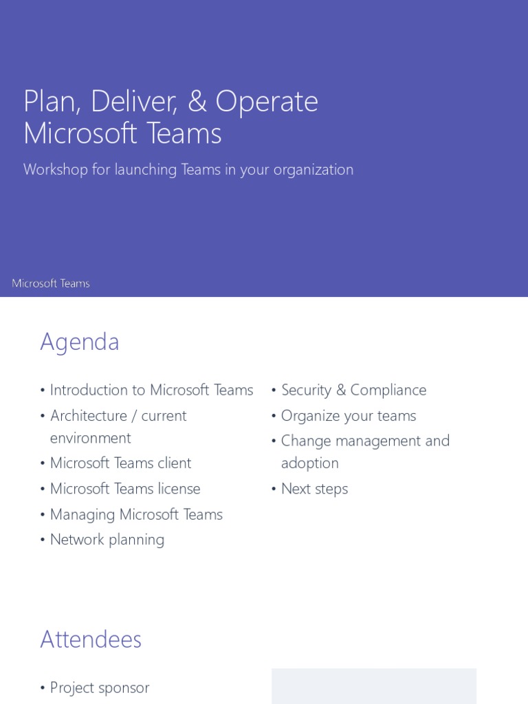 MicrosoftTeams Planning Workshop | PDF | Office 365 | Share Point