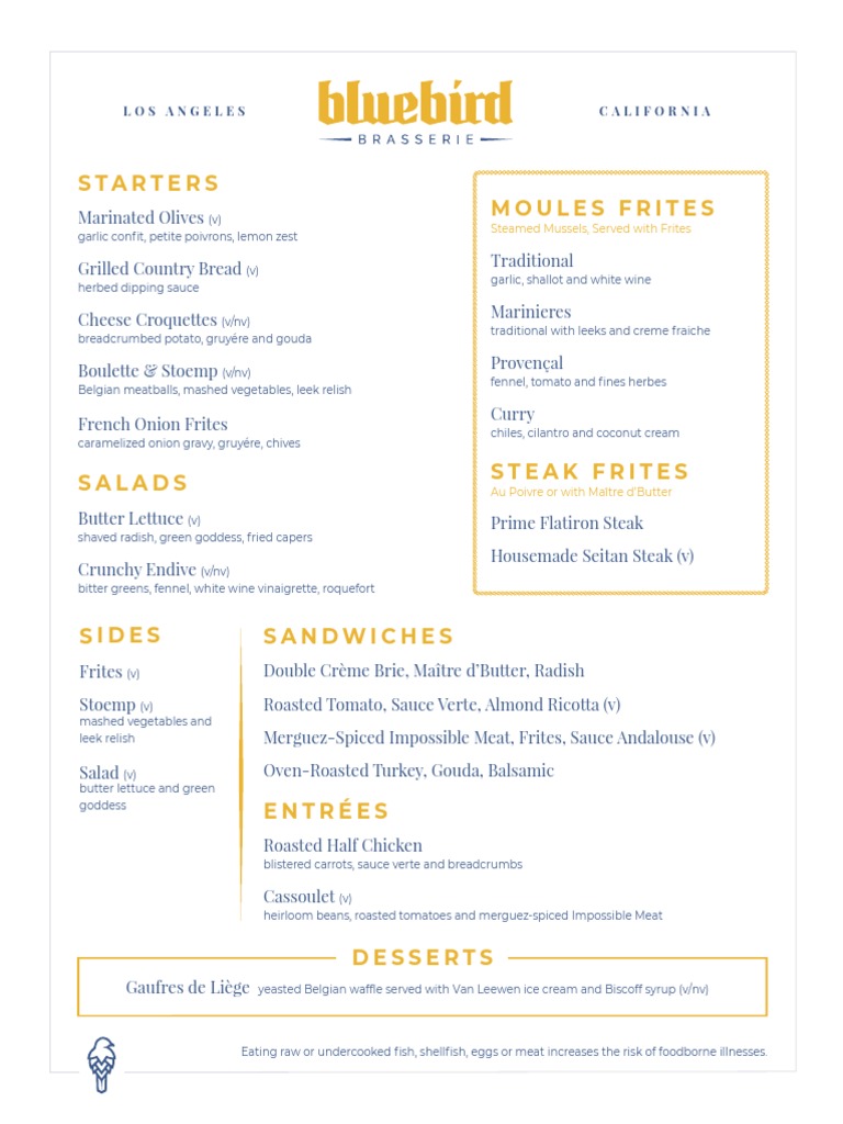 ABC Bluebird Menu NP | PDF | French Fries | Salad