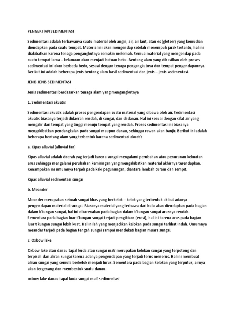 Sedimentasi Lengkap | PDF | Sains & Matematika