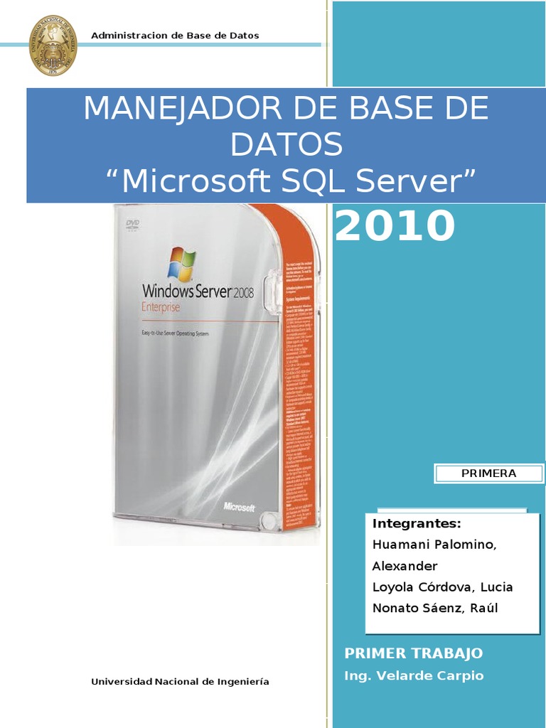 Manual SQL Server Uni | PDF | Servidor SQL de Microsoft | SQL Manual SQL Server Uni | PDF | Servidor SQL de Microsoft | SQL