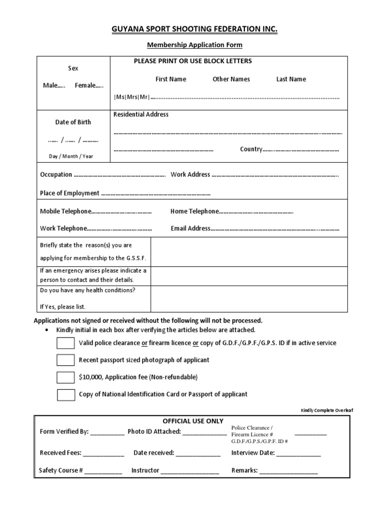 GSSF Membership Form 2016 | PDF | Identity Document | Social Institutions