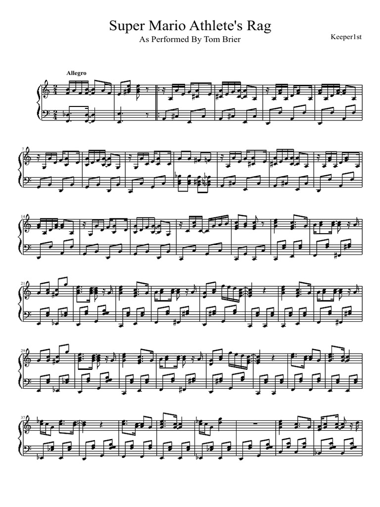 Super Mario Bros - Athletic Theme PDF | PDF