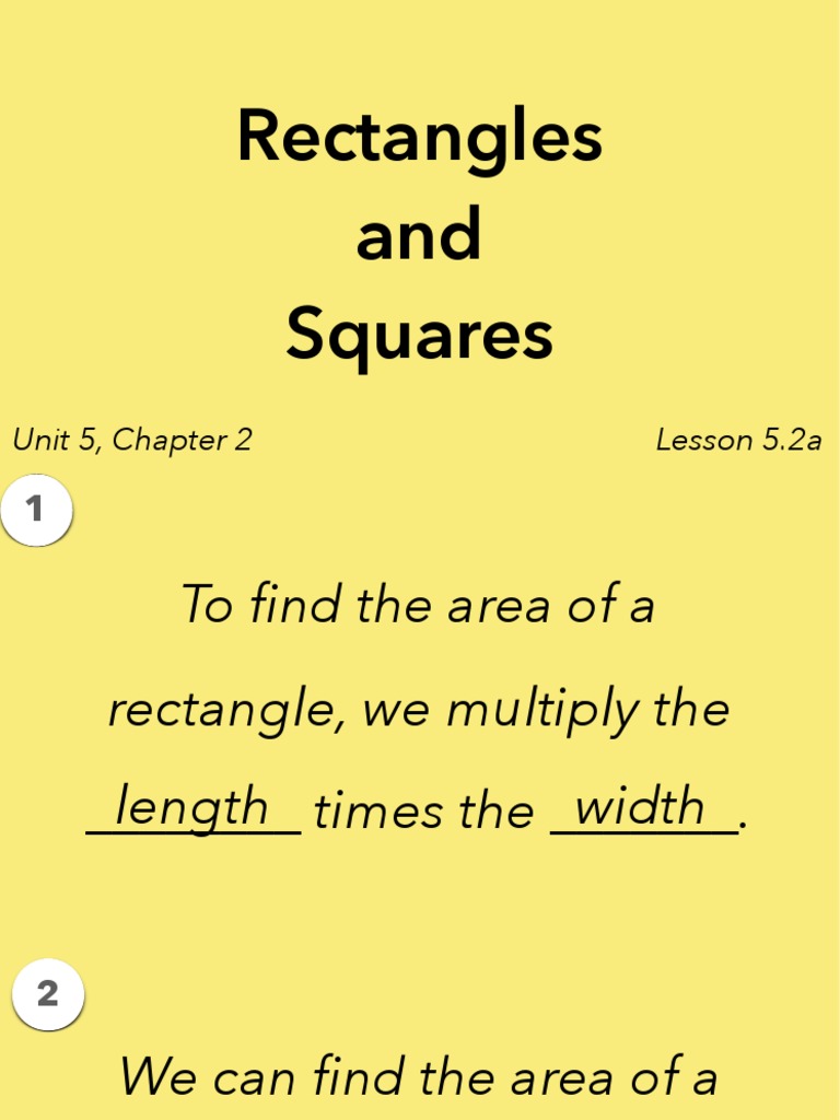 Rectangles and Squares: Unit 5, Chapter 2 Lesson 5.2a | Download Free ...