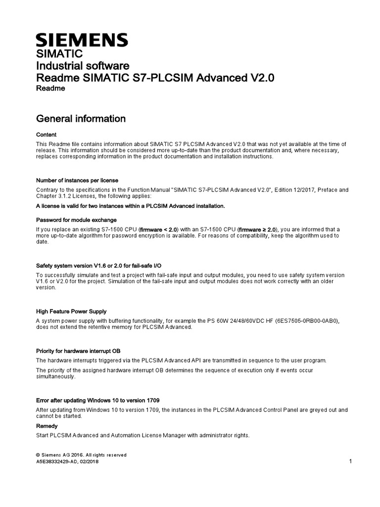 S7plcsim Advanced Readme en-US en-US PDF | PDF | Application Programming Interface | Parameter ...