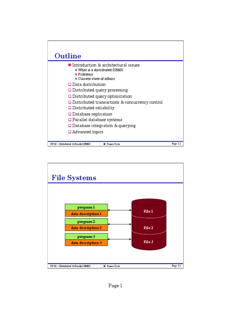 Outline: What Is A Distributed DBMS Problems Current State-Of-Affairs | PDF | Replication ...
