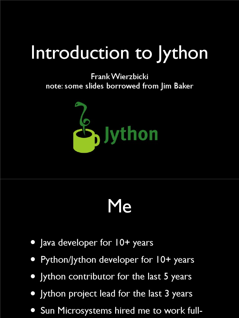 Introduction To Jython | PDF | Java (Programming Language) | Java ... Introduction To Jython | PDF | Java (Programming Language) | Java ...