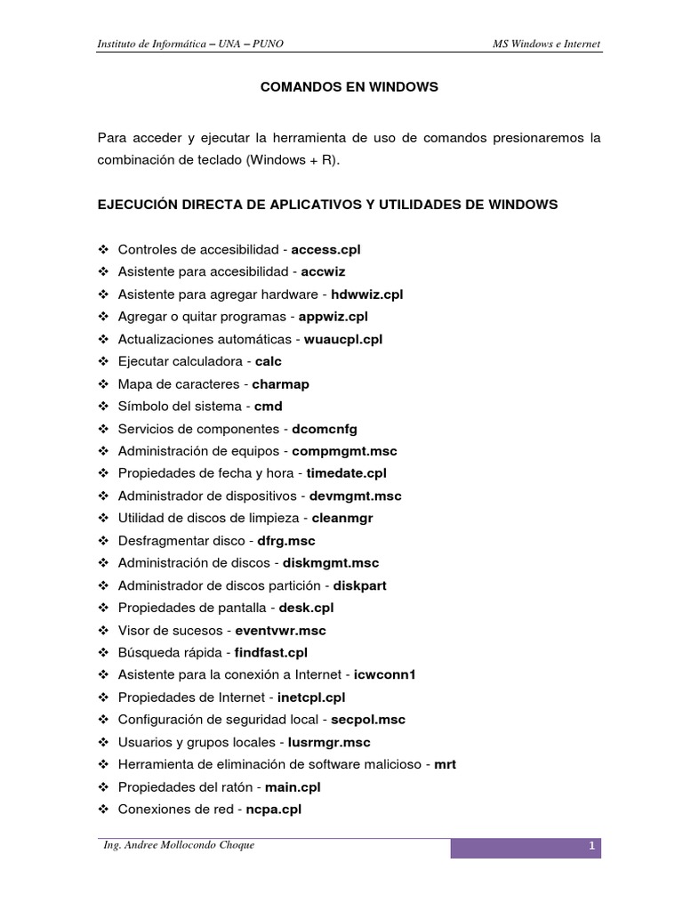 Comandos en Windows | Archivo de computadora | Microsoft Windows