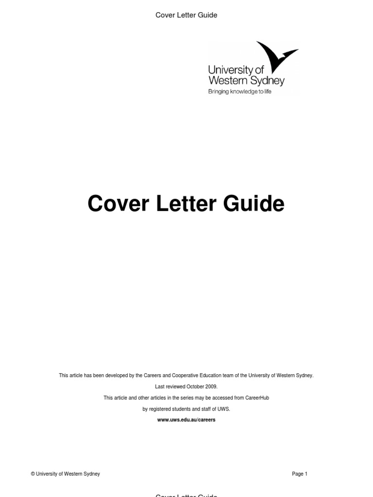 Cover Letter Guide 09 Final | PDF | Résumé | Employment