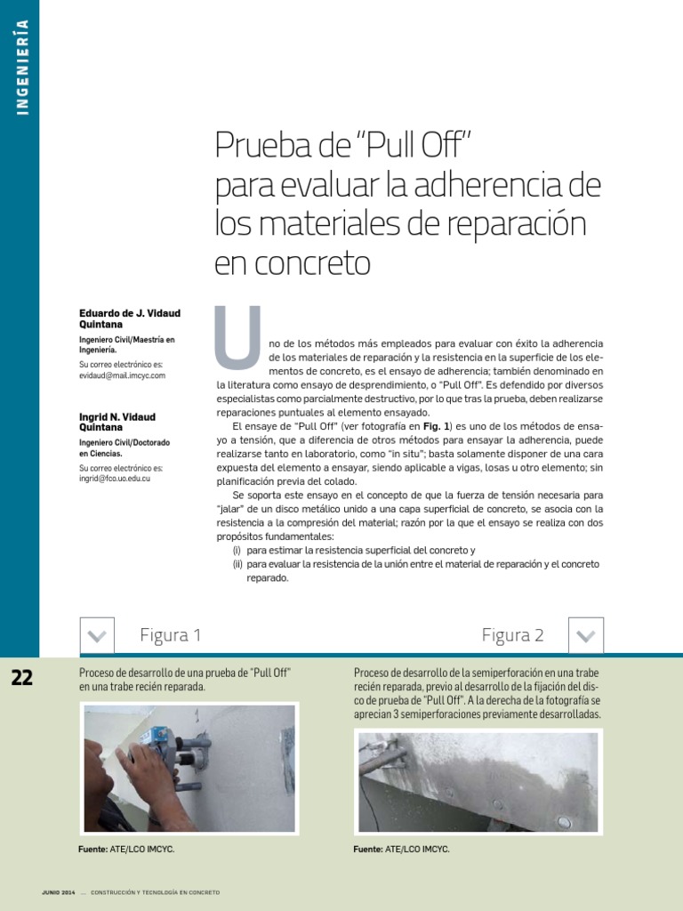 Prueba Pull Off | Adhesión | Hormigón