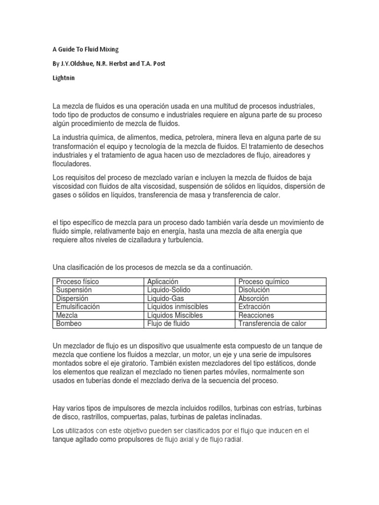 A Guide To Fluid Mixing | PDF | Viscosidad | Mezcla