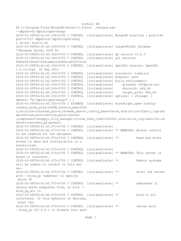 Install Db Pdf Mongo Db Database Index 