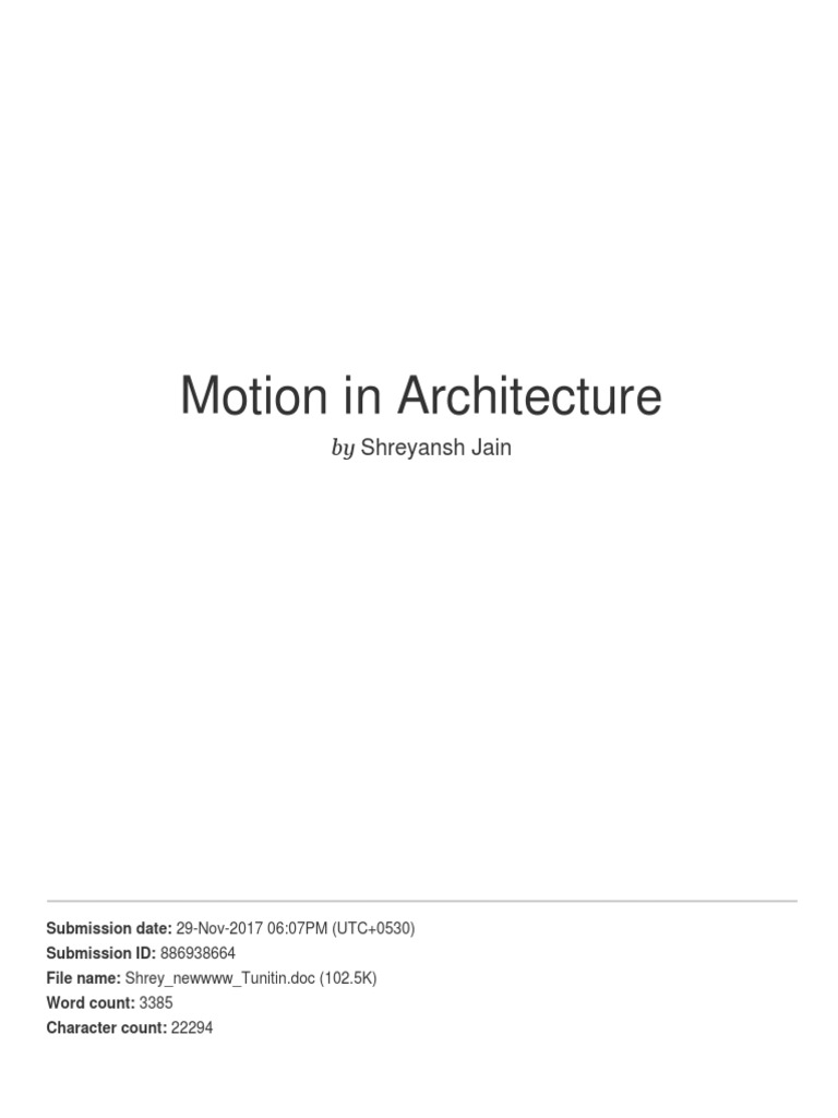 Motion in Architecture | PDF