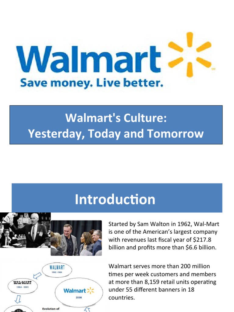 Walmart's Culture: Yesterday, Today and Tomorrow | PDF