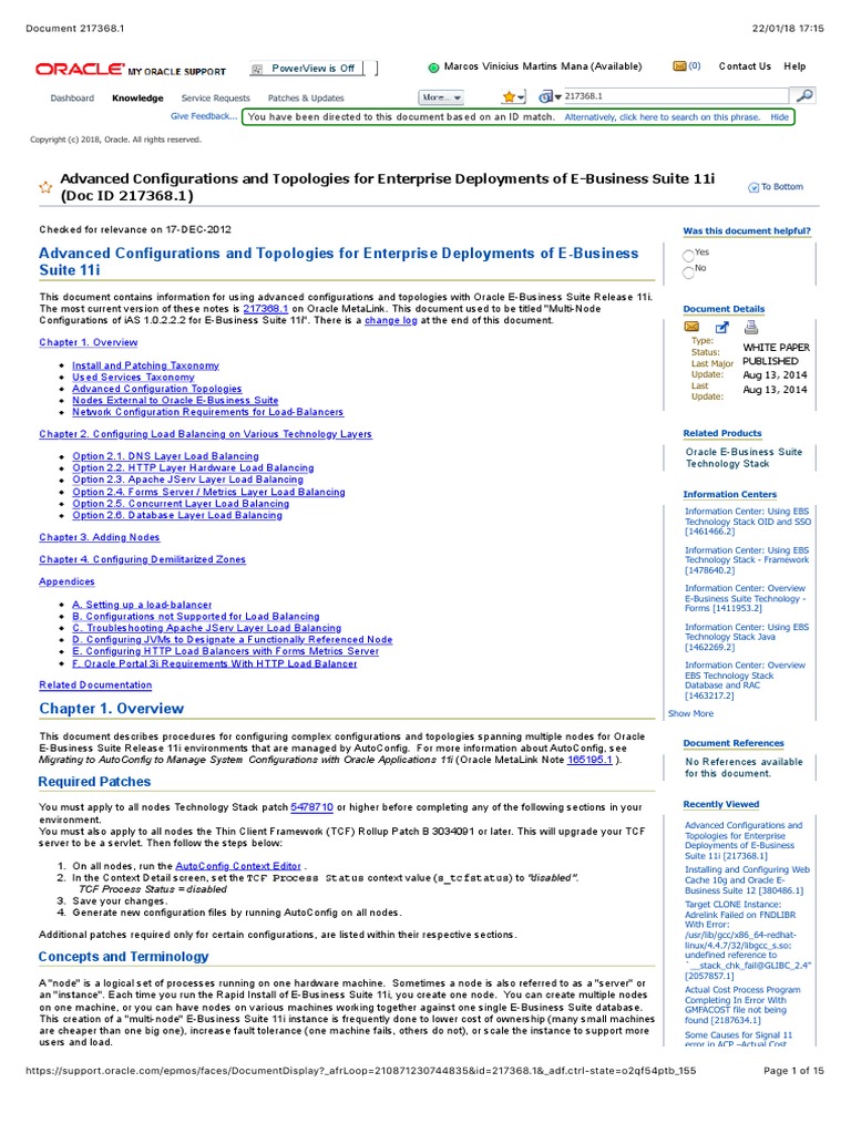 Load Balancing Ebs11i Document 2173681 Pdf Load Balancing Computing Domain Name System 