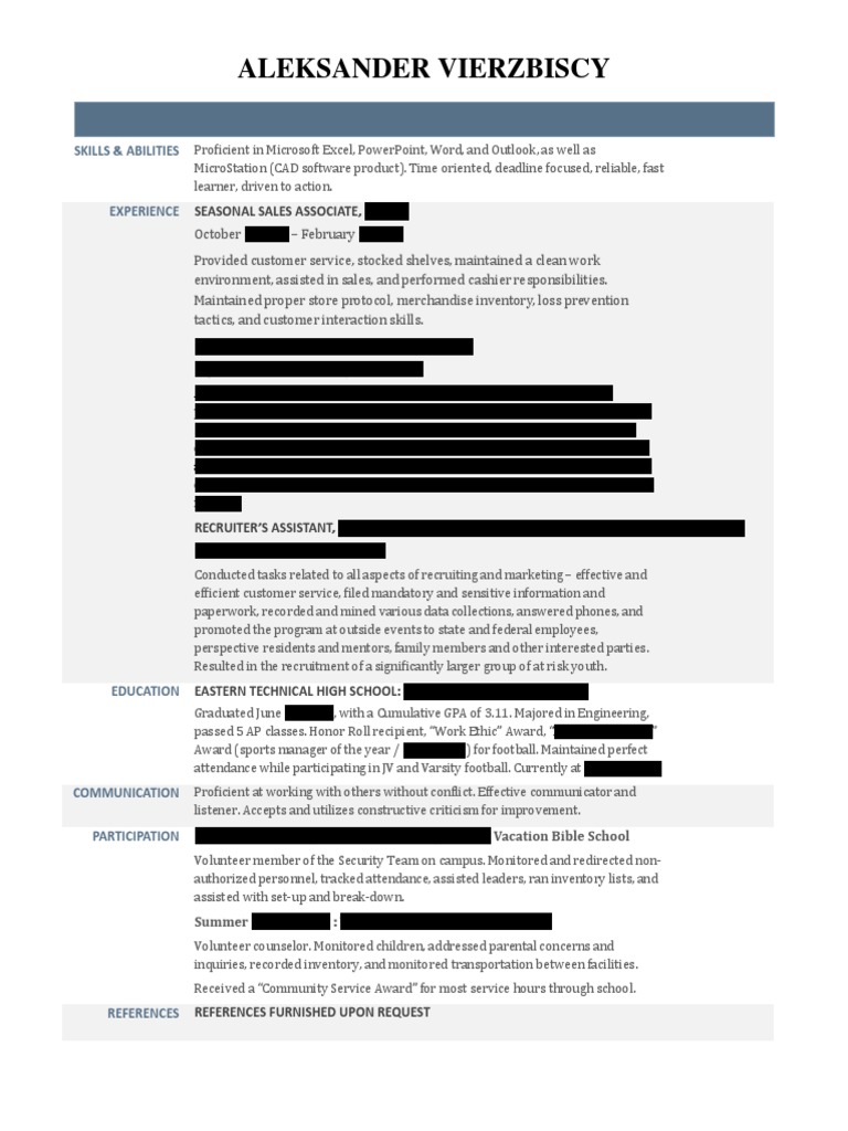 Csit 101 Redacted Resume | PDF | Inventory | Computing