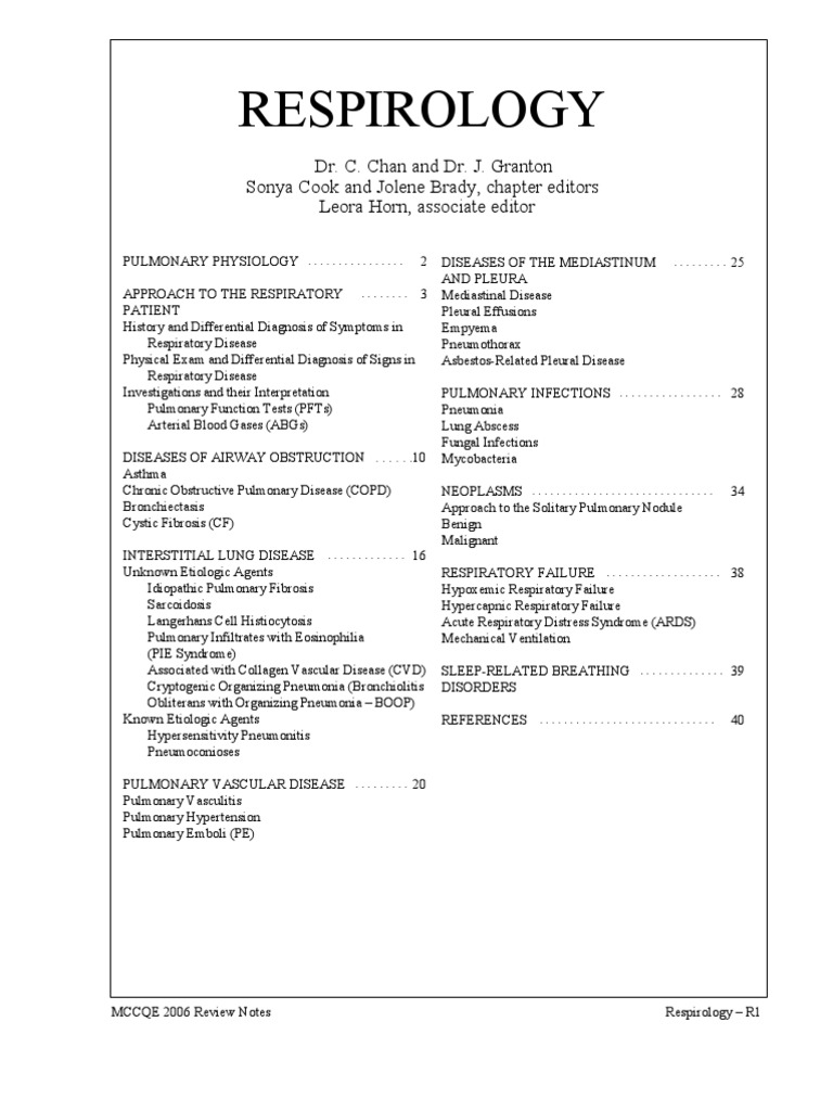 Respirology | Chronic Obstructive Pulmonary Disease | Lung