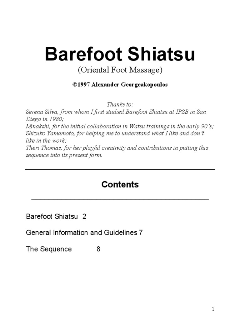 Barefoot Shiatsu: (Oriental Foot Massage) | PDF | Foot | Anatomical ...
