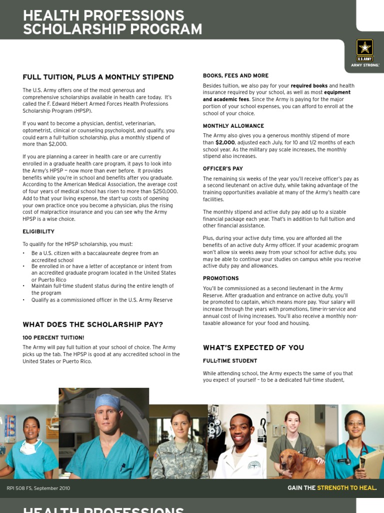 Army Health Professions Scholarship | PDF