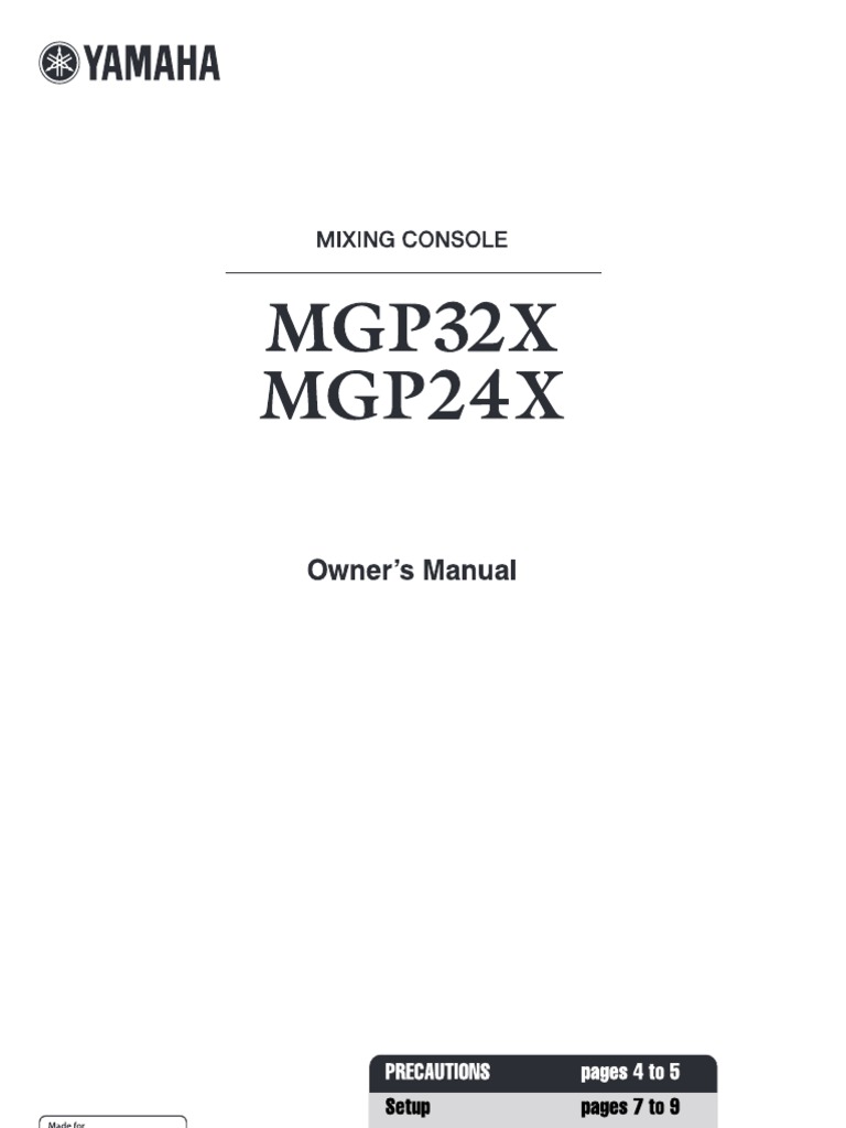 MGP24X Owner's Manual - MGP32X-Specifications | PDF | Leisure ...