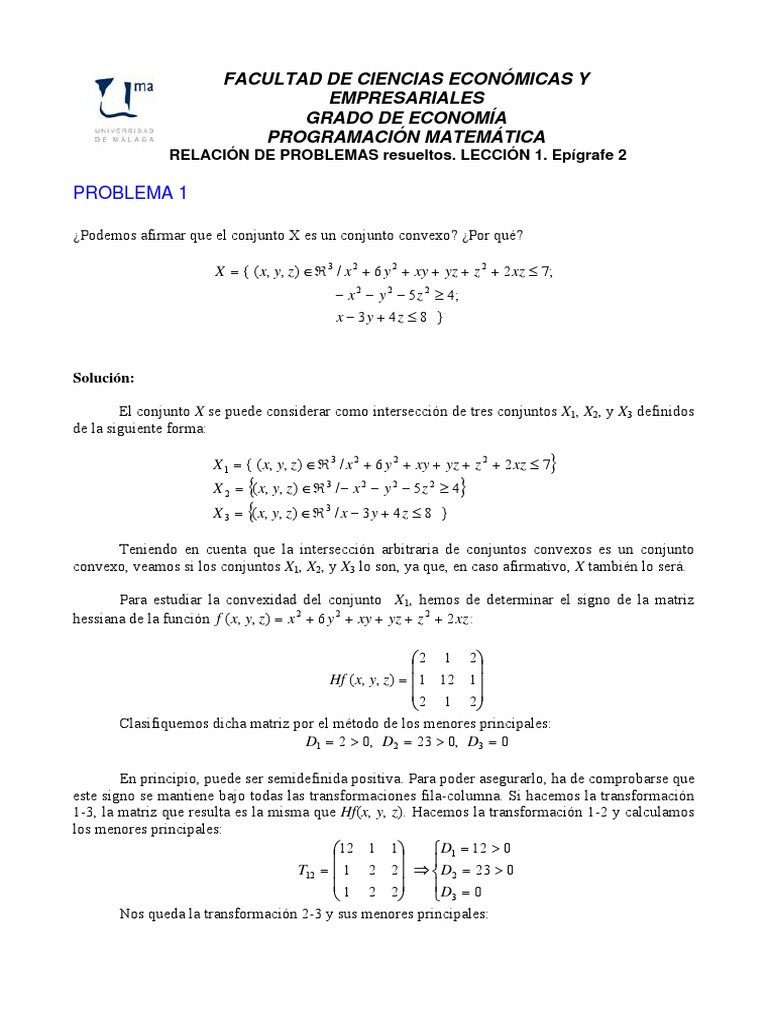 Rel Prob Resueltos Leccion 1 Epig 2 | PDF | Conjunto convexo | Función (Matemáticas)