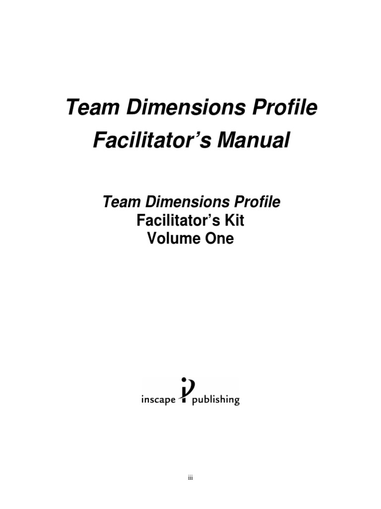 Team Dimensions Profile Facilitator's Manual | PDF | Facilitator | Business