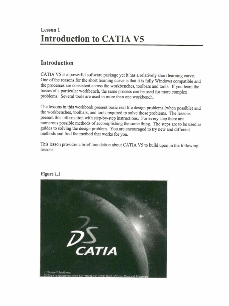 Lesson 1 - Introduction To CATIA V5 PDF | PDF
