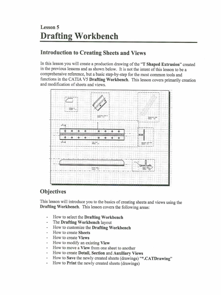 Lesson 5 - Drafting Workbench PDF | PDF