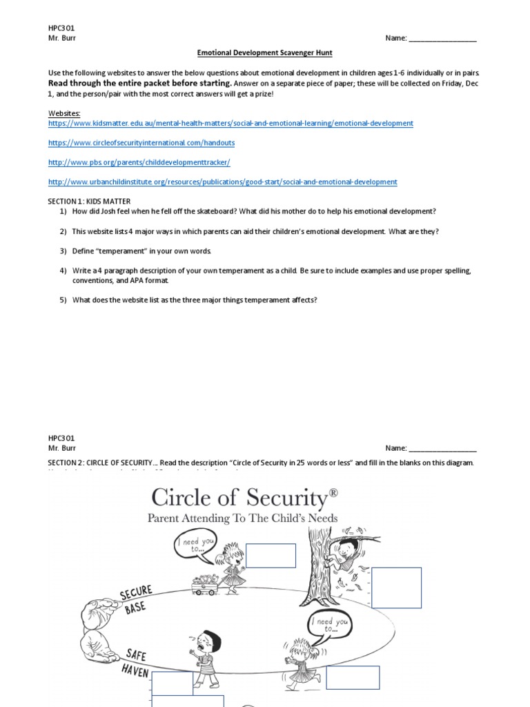 Emotional Development Scavenger Hunt | PDF | Empathy | Behavioural Sciences