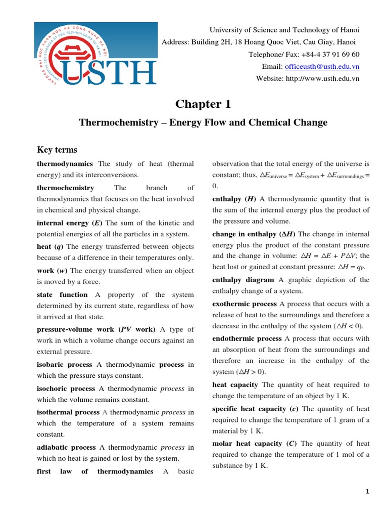 Chapter 1 Thermochemistry - Energy Flow and Chemical Change | PDF ...