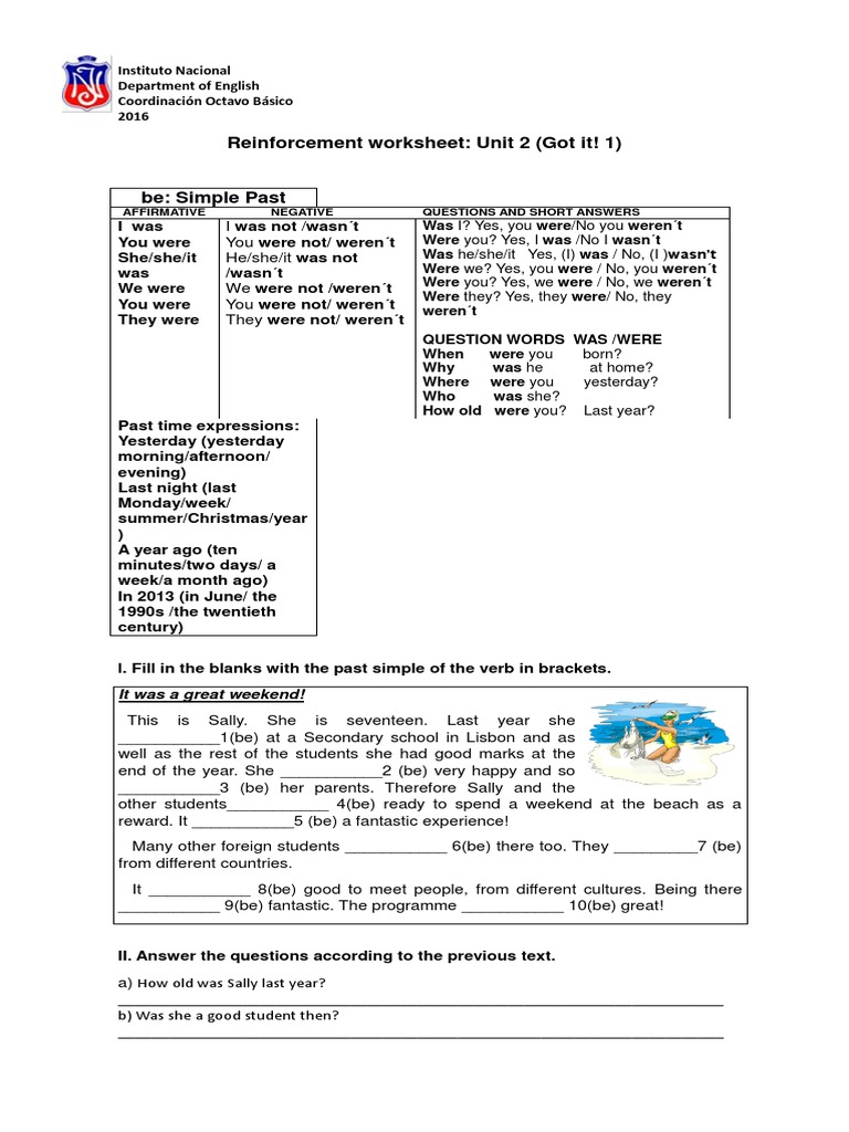 8 Ingles English Reinforcement Worksheet Unit Two | PDF | Association ...