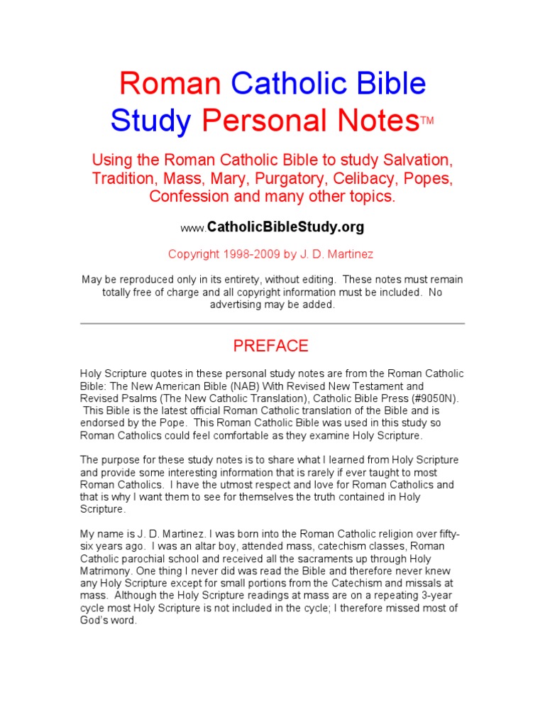Roman Catholic Bible Study Personal NotesTM | PDF | Mary, Mother Of ...