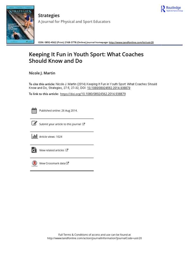 Youth Sport Fun: Coach Strategies | PDF | Friendship | Goal